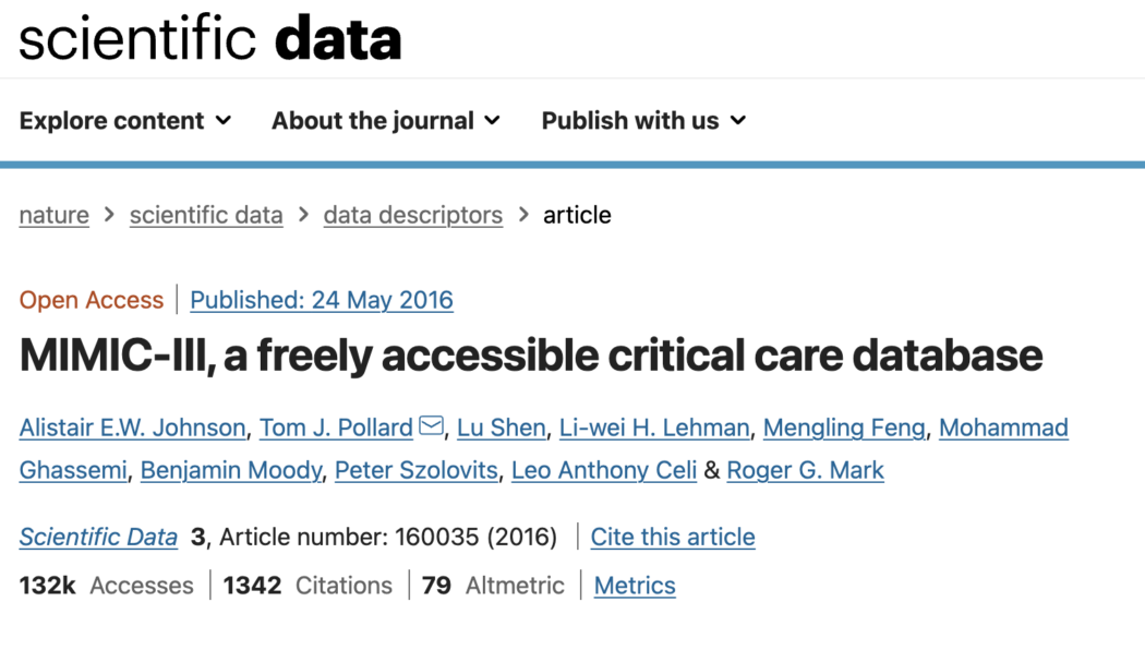 MIMIC-III, a freely accessible critical care database - India Digital Health Net